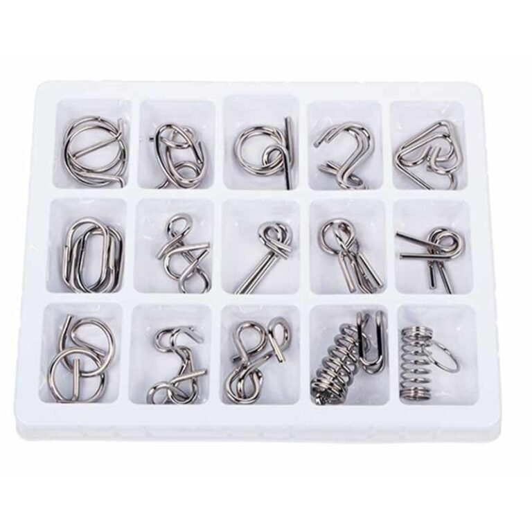 Metal Brain Teaser Puzzles (15 Pcs) | Science Gifts